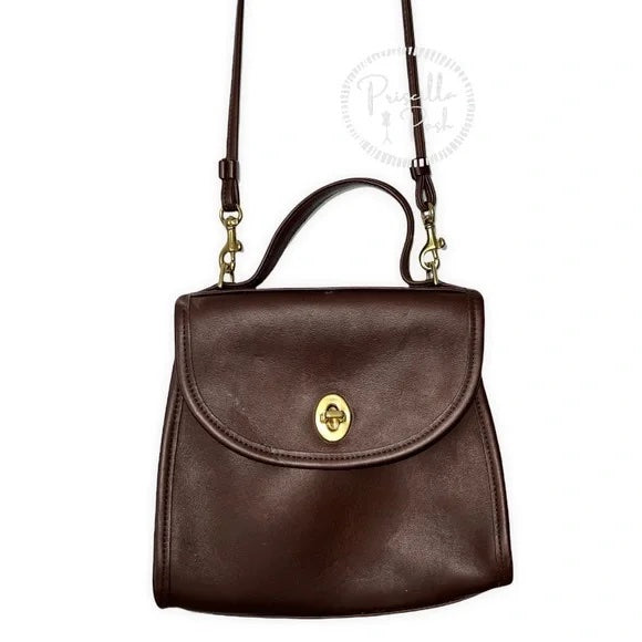 Vintage Coach Regina Bag #9983 Dark Brown Leather 90s Crossbody Top Ha ...